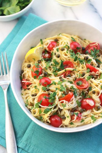 Lemon Caper Pasta with Grape Tomatoes » The Whole Serving