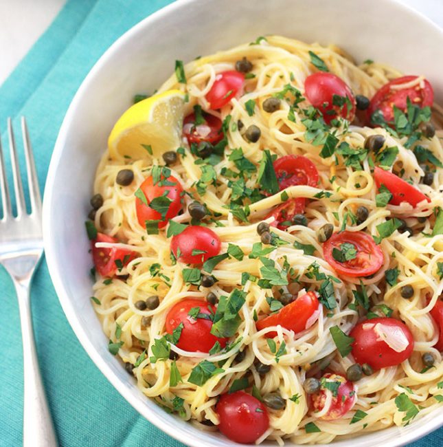 Lemon Caper Pasta with Grape Tomatoes » The Whole Serving