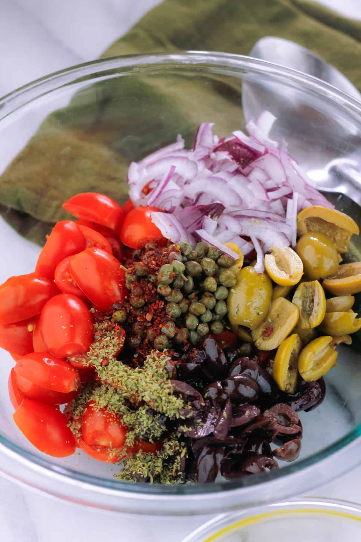 Tomato and Olive Salad with Lemon Olive Oil Dressing » The Whole Serving